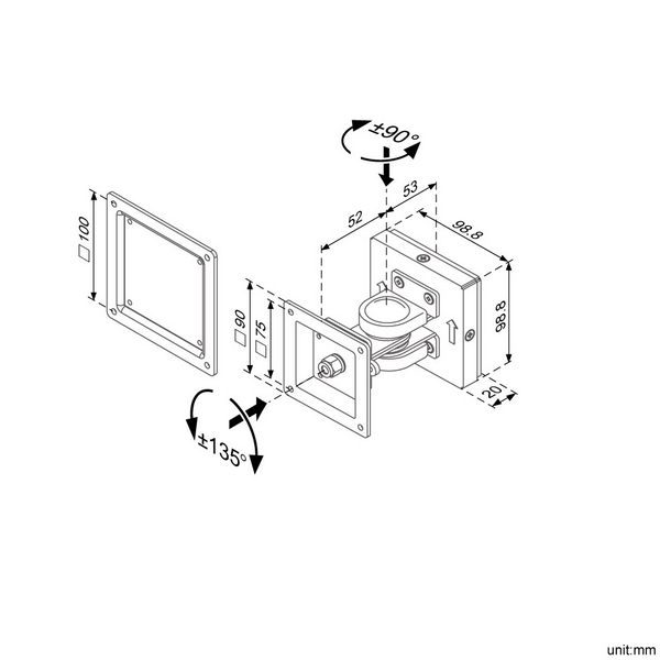 壁面固定タイプ小型アーム LA-16L MODERNSOLIDモニターアーム 株式会社ウィンテクノ ｜液晶テレビの壁掛けアームや天吊り金具の販売のウィンテクノ